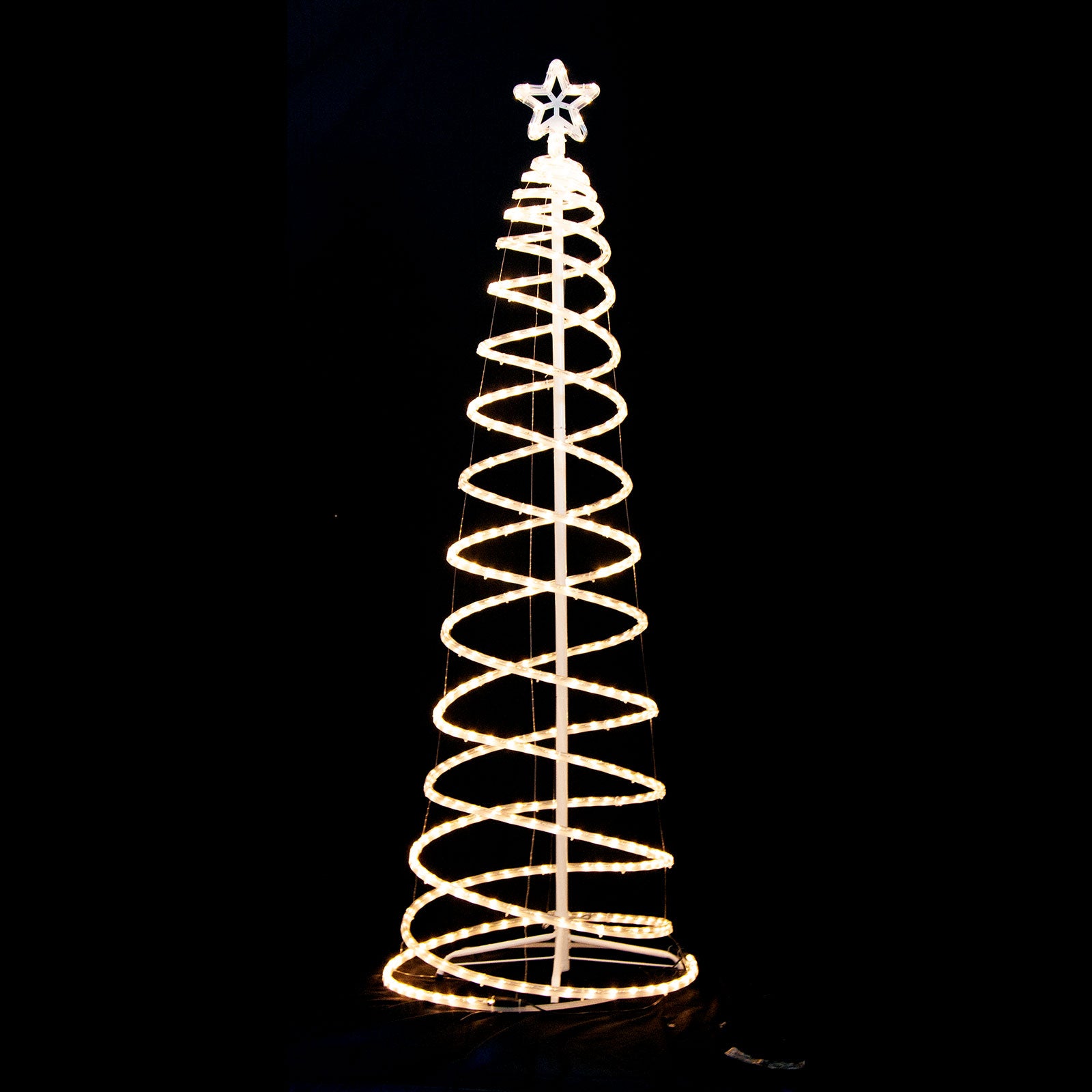 LED 185CM SPIRAL ROPE LIGHT CHRISTMAS TREE STAR MOTIF WARM WHITE ...