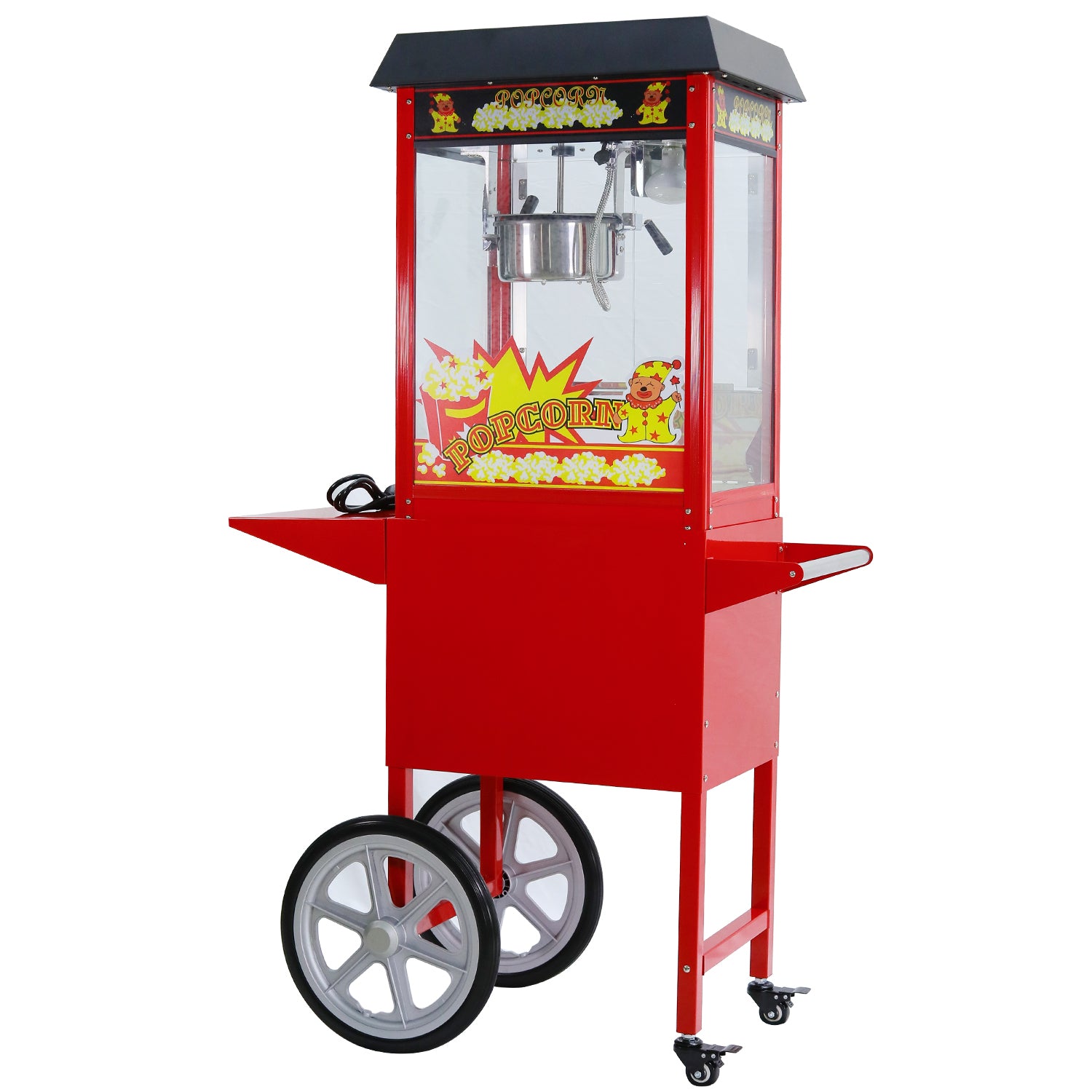 Samland 8OZ Popcorn Machine Maker on the Wheeled Cart Deck Warmer ...